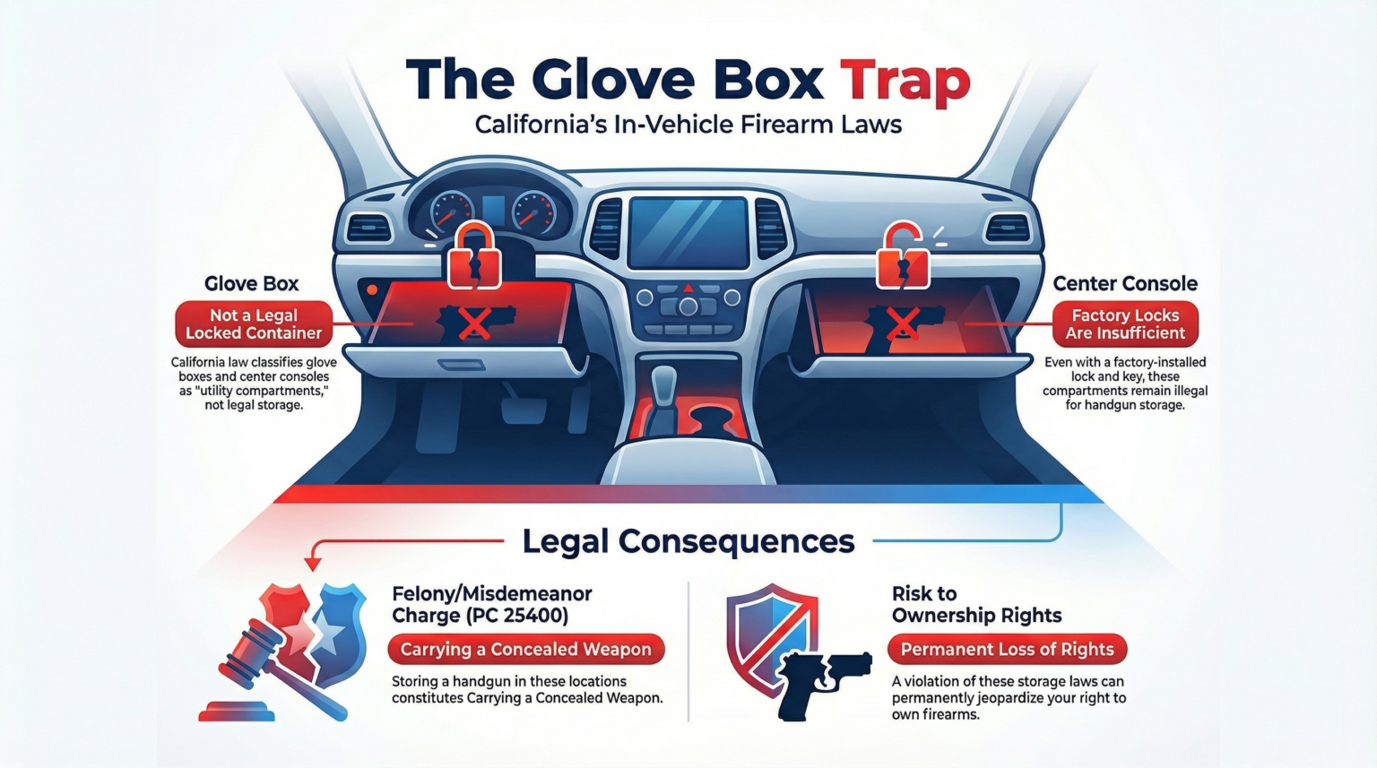 Glove Box vs. Trunk: California Firearm Transport Laws (2026)